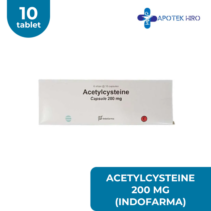 ACETYLCYSTEINE 200 MG - 1 STRIP @10 TABLET - INDOFARMA – Apotek Hiro