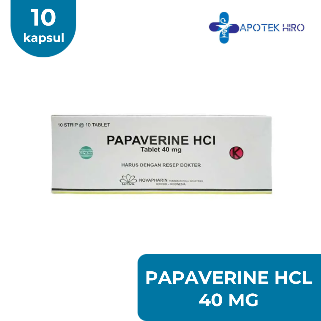 PAPAVERIN 40 MG NOVA - 1 STRIP 10 TABLET – Apotek Hiro