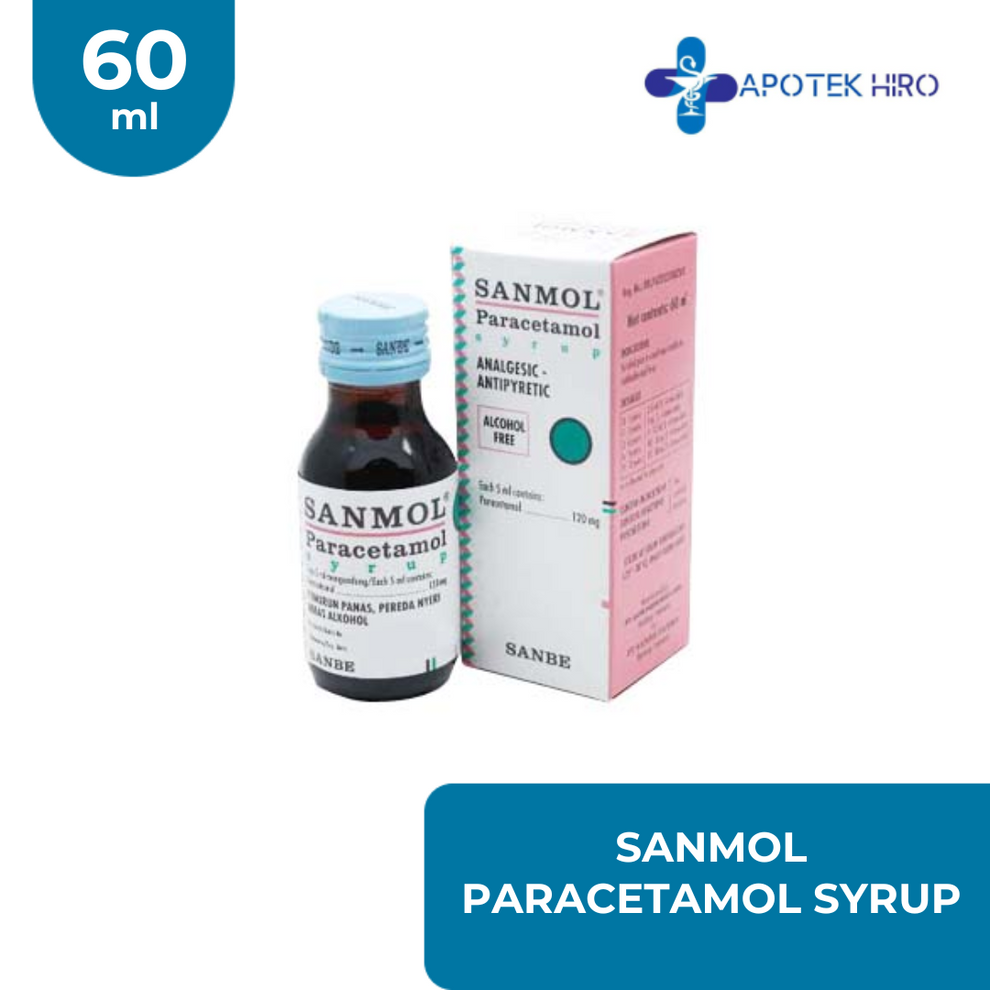 Sanmol Paracetamol Syrup 60ML – Apotek Hiro
